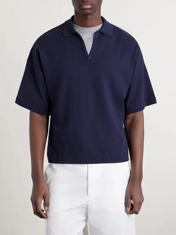 Blue Blue Japan Knitted Polo Shirt