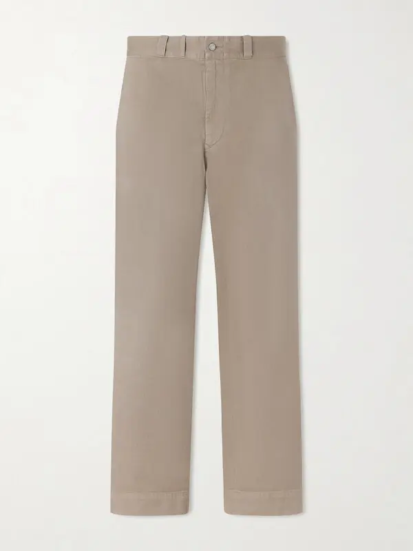 A.PRESSE Wide-leg Cotton-twill Trousers