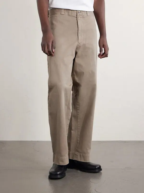 A.PRESSE Wide-leg Cotton-twill Trousers