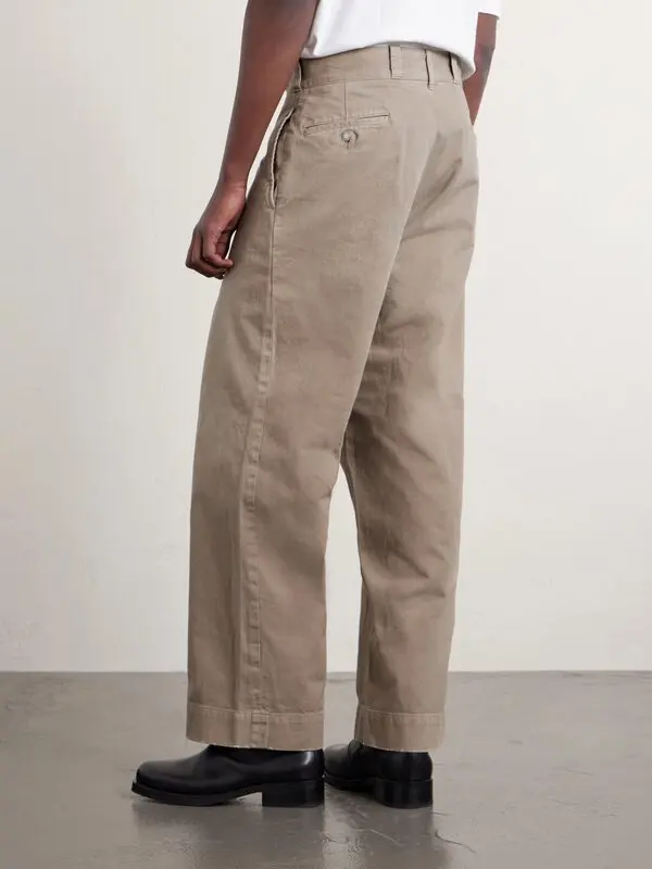 A.PRESSE Wide-leg Cotton-twill Trousers