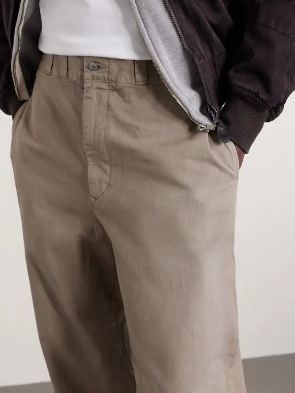 A.PRESSE Wide-leg Cotton-twill Trousers