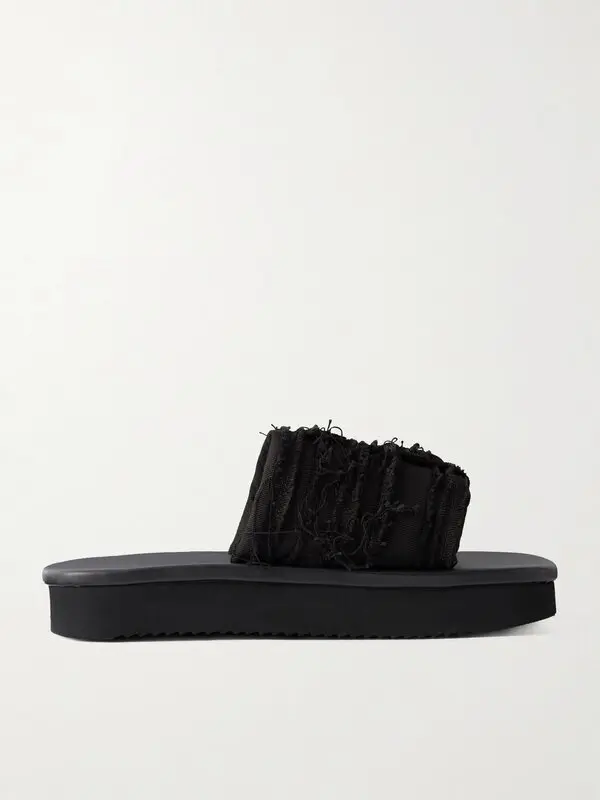 Rick Owens Denim Slides - Black