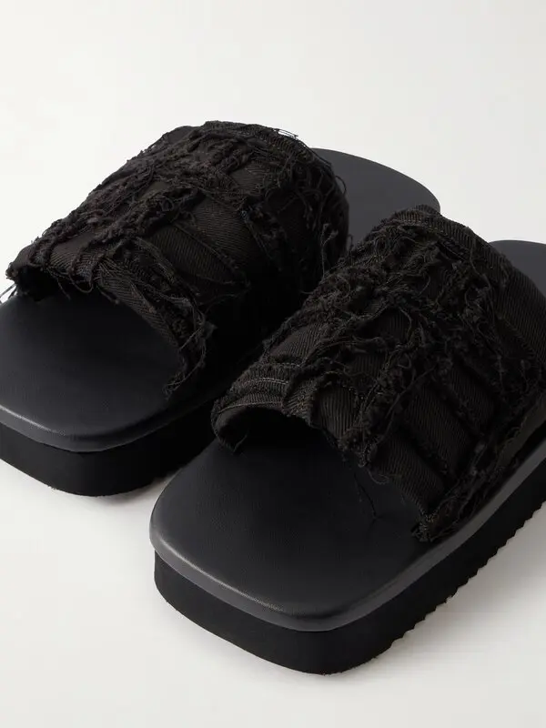 Rick Owens Denim Slides - Black