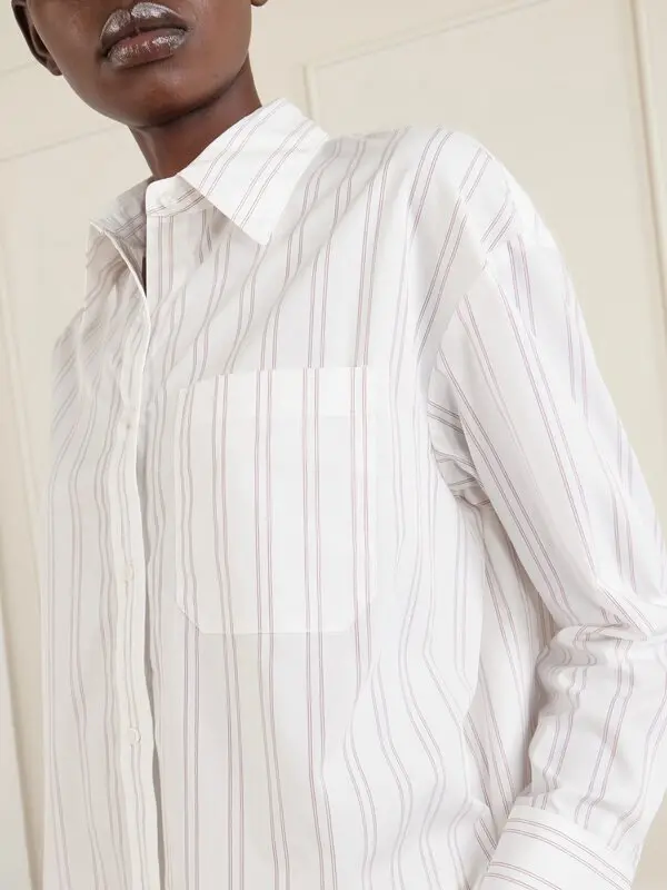 TWP Big Joe Striped Cotton-poplin Shirt - White