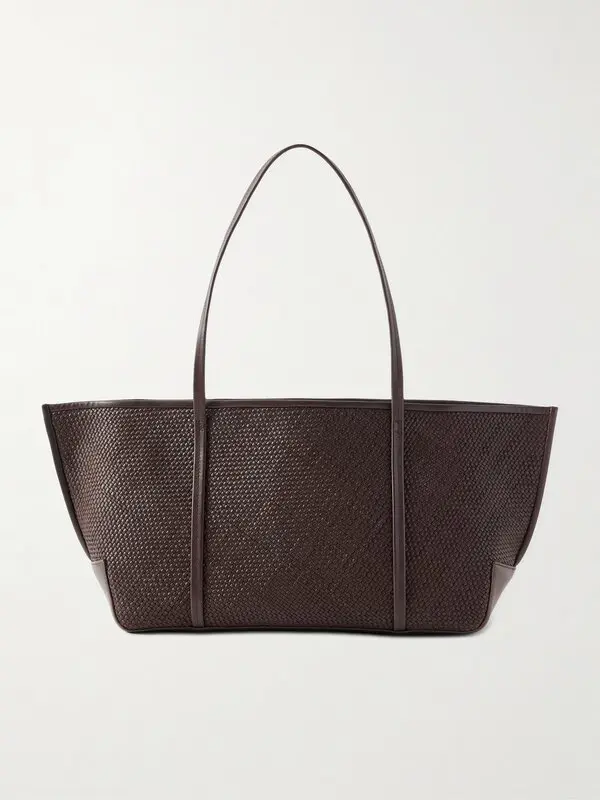 ST. AGNI Bateau Woven Leather Tote Bag - Brown