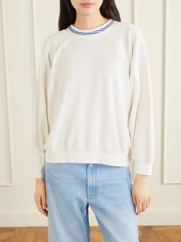 Suzie Kondi Samos Cotton-blend Terry Sweatshirt - Neutrals
