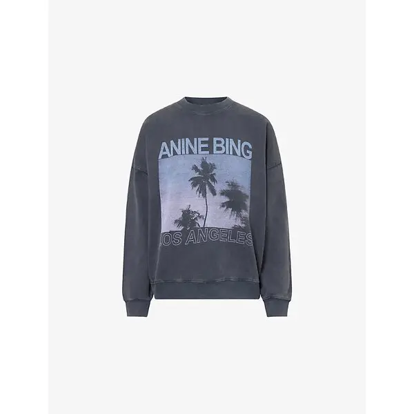 ANINE BING Graphic-print Cotton Sweatshirt