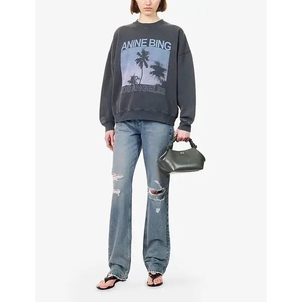 ANINE BING Graphic-print Cotton Sweatshirt