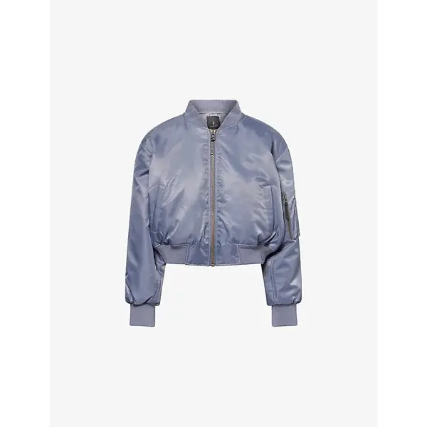 ANINE BING Leon Cropped Bomber Jacket - Dark Grey