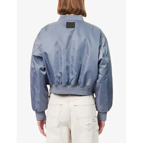ANINE BING Leon Cropped Bomber Jacket - Dark Grey