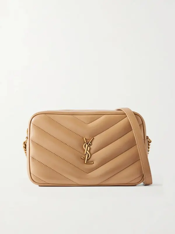 Saint Laurent Loulou Quilted Textured-leather Shoulder Bag - Brown