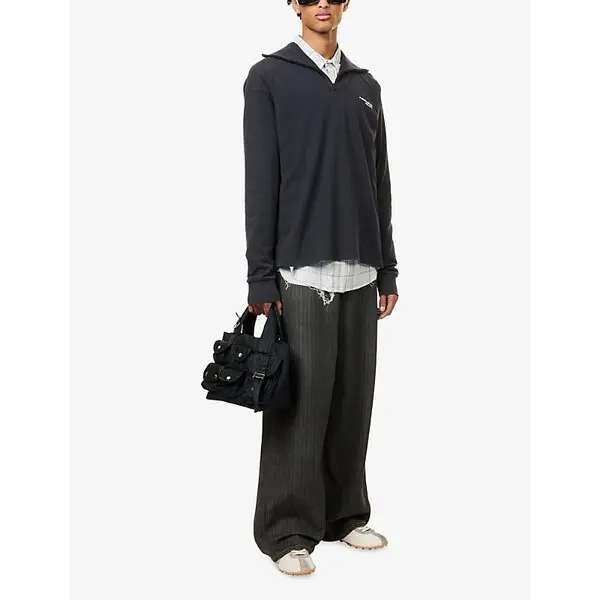 Acne Studios Logo-embroidered Half-zip Cotton Sweatshirt