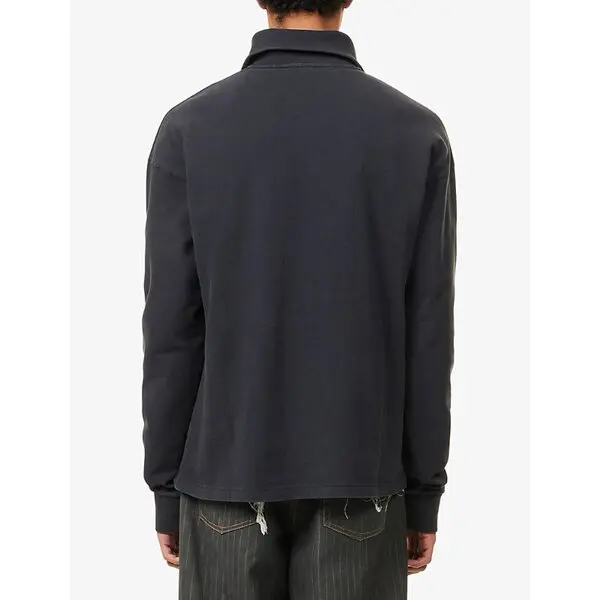 Acne Studios Logo-embroidered Half-zip Cotton Sweatshirt