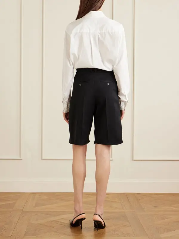 Saint Laurent Wool Straight-leg Capri Pants