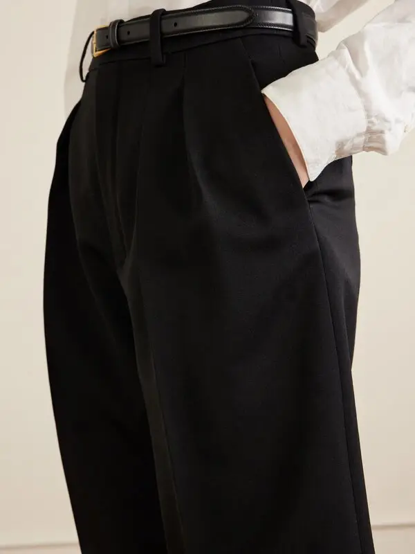 Saint Laurent Wool Straight-leg Capri Pants