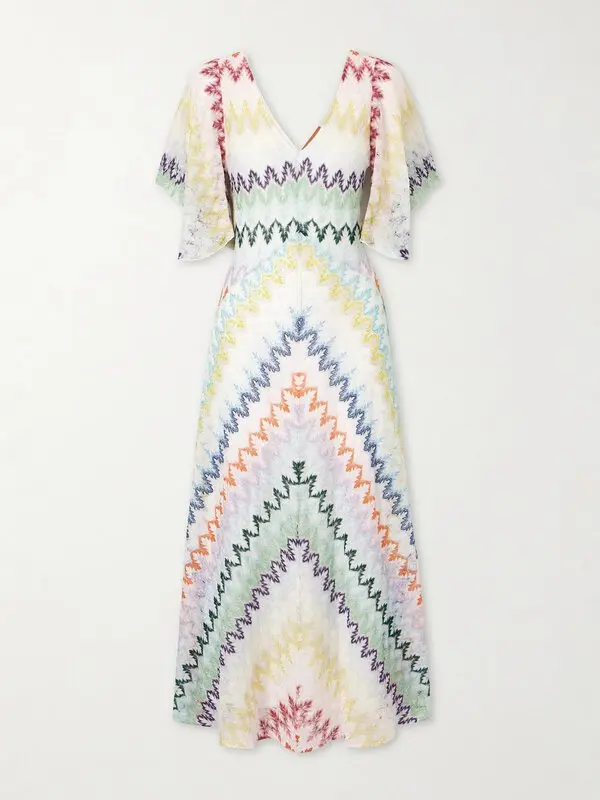 Missoni Metallic Crochet-knit Maxi Dress - White