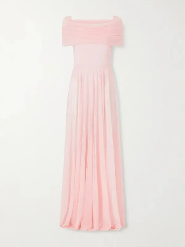 Norma Kamali Flared Sheer Gown - Pink