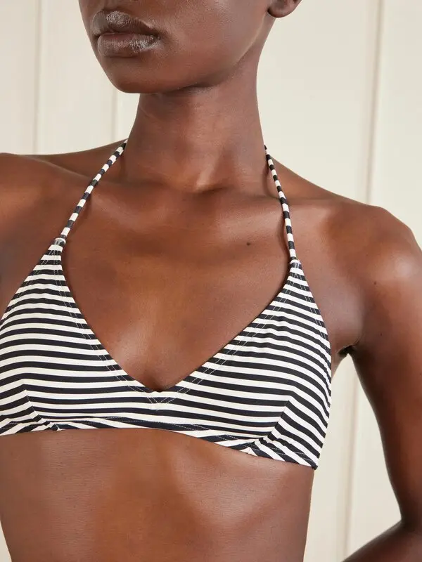NILI LOTAN Striped Triangle Bikini Top