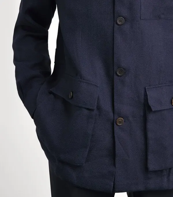 100HANDS Linen Herringbone Overshirt