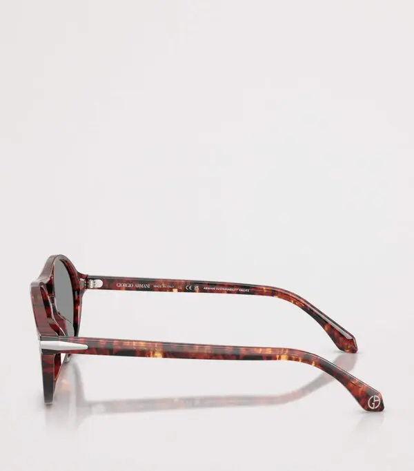 Giorgio Armani Tortoiseshell Round Sunglasses - Red