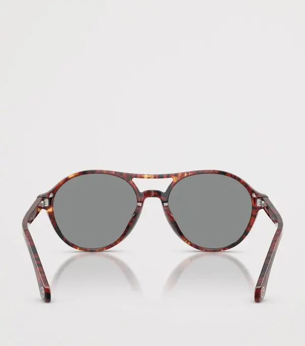 Giorgio Armani Tortoiseshell Round Sunglasses - Red