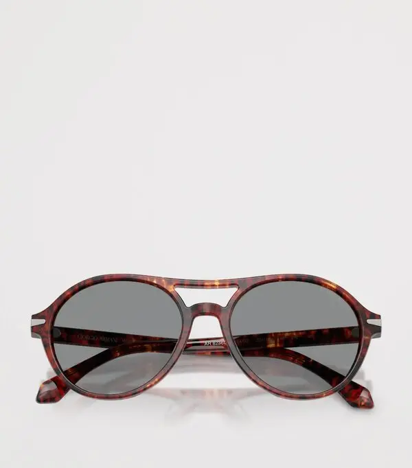 Giorgio Armani Tortoiseshell Round Sunglasses - Red