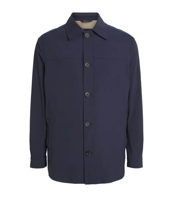 Corneliani Virgin Wool-blend Overshirt - Navy