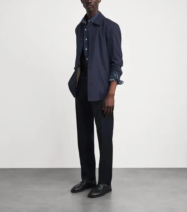 Corneliani Virgin Wool-blend Overshirt - Navy