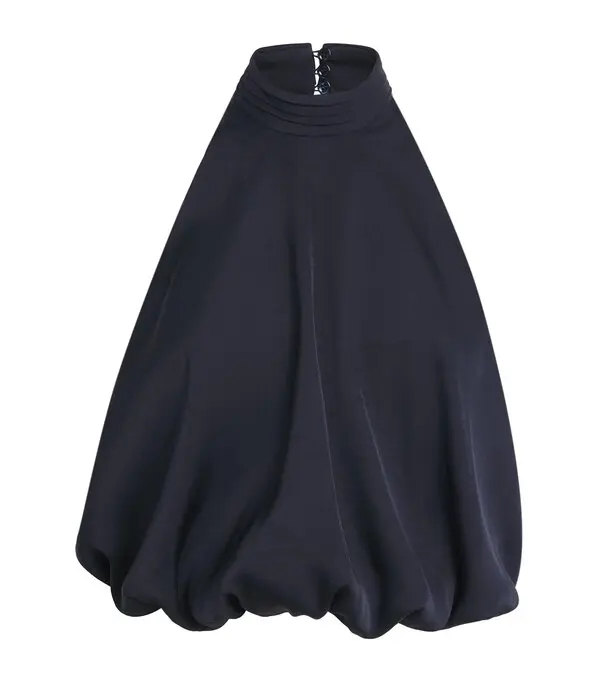 Claudie Pierlot Satin Halterneck Blouse - Blue