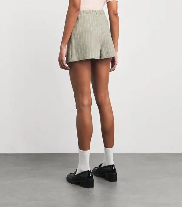 Maje Linen-cotton Blend Stripe Skort