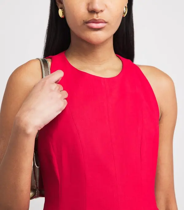 Maje Linen-blend Mini Fit-and-flare Dress