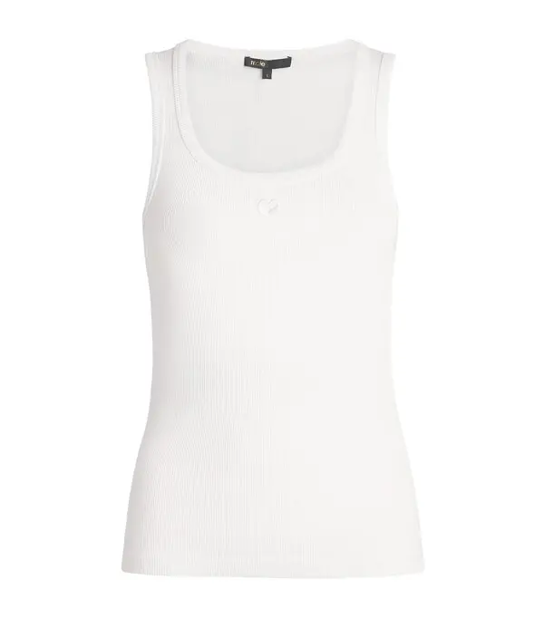 Maje Stretch-cotton Logo Tank Top - White