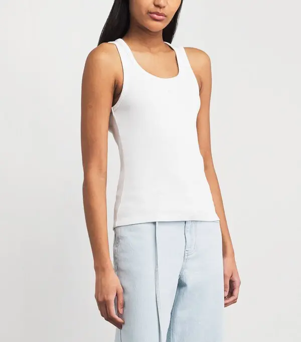 Maje Stretch-cotton Logo Tank Top - White