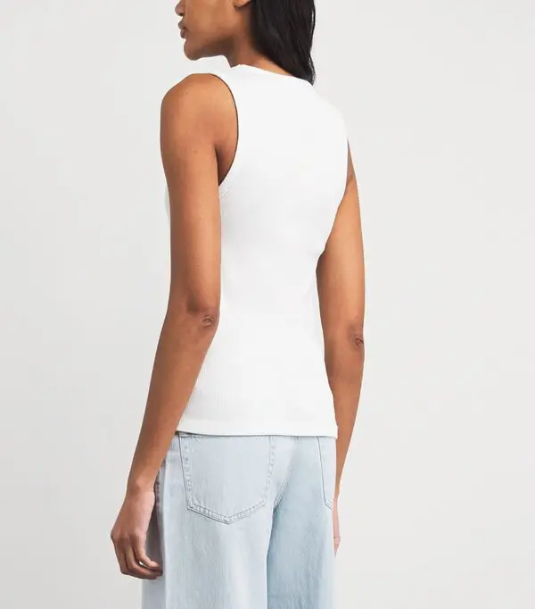 Maje Stretch-cotton Logo Tank Top - White