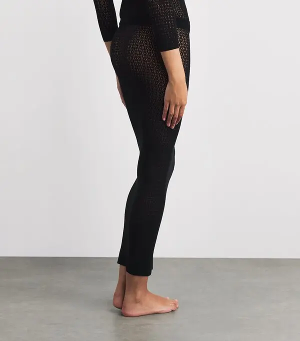 Wolford Daisy Net Fitted Midi Skirt - Black