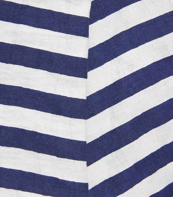 Maje Pleated Stripe Midi Skirt