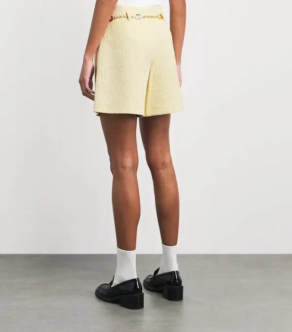 Maje Tweed Belt-detail Shorts - Yellow