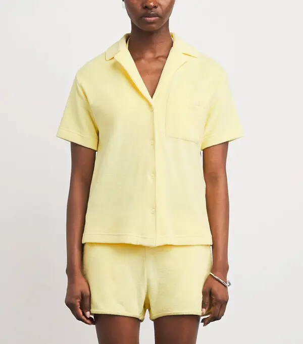 Hunza G Towelling Resort Shirt - Yellow