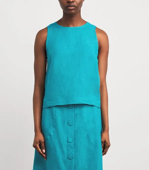 ERES Linen Ravie Sleeveless Blouse - Blue