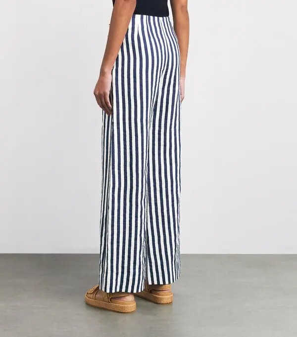 Maje Striped Wide-leg Trousers - White