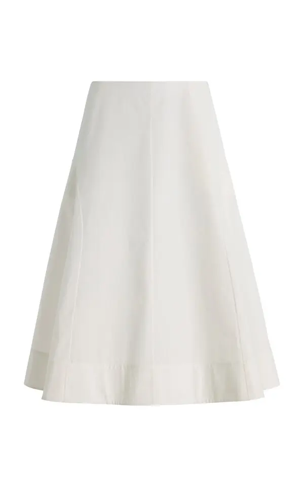 Khaite Artin Organic Cotton Midi Skirt - White