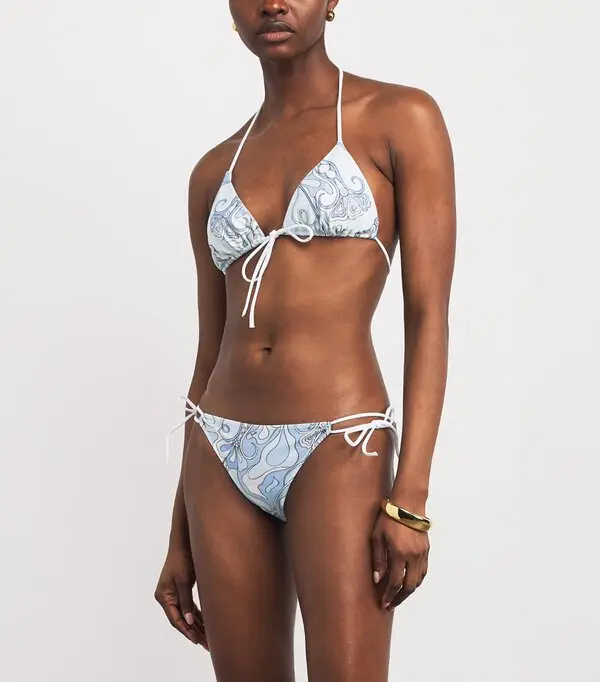 Emilio Pucci Orchidee Print Bikini Bottoms - Blue