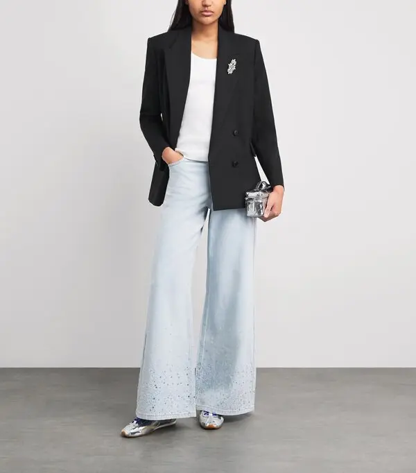 Maje Double-breasted Brooch Blazer