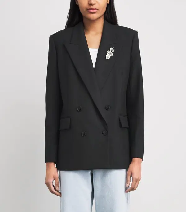 Maje Double-breasted Brooch Blazer