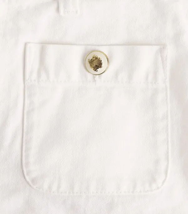 Sandro Denim High-waist Shorts - Beige