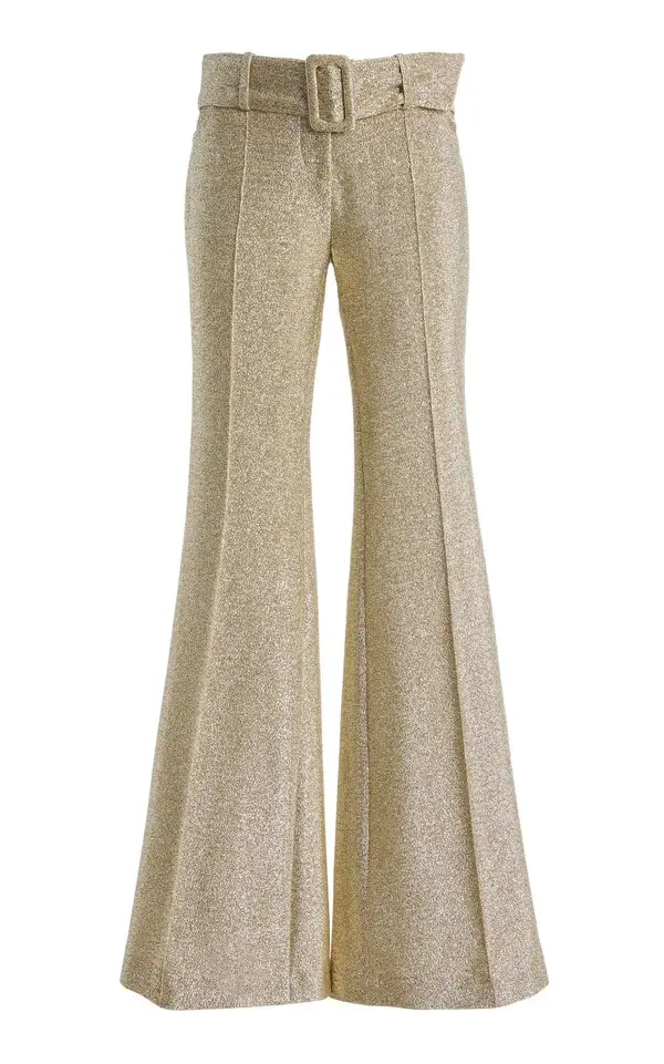 Françoise Metallic Straight-leg Trousers - Gold