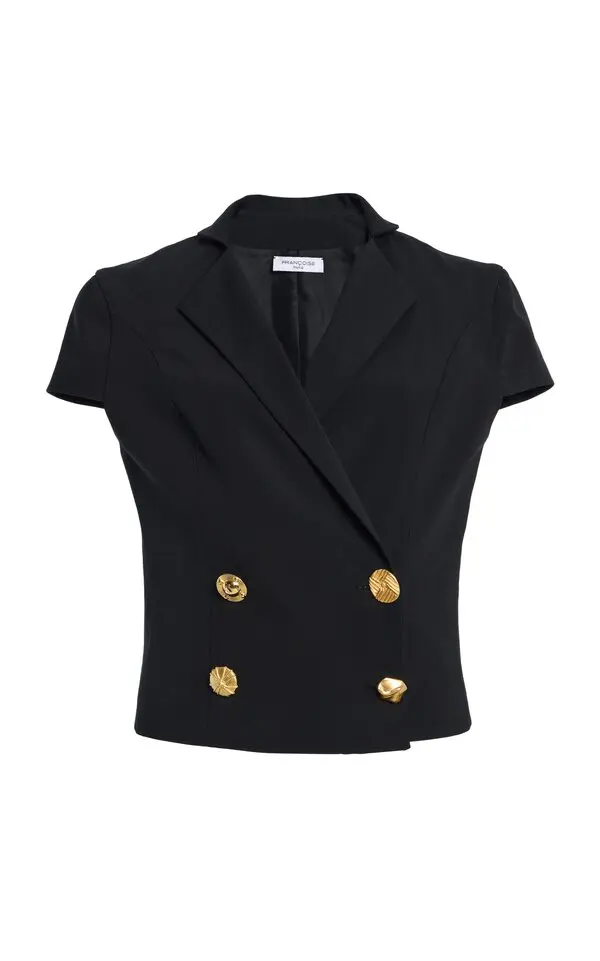 Françoise Mercedes Wool Top - Black