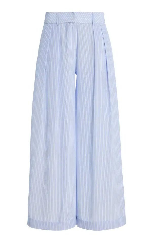 Françoise Mila Silk Wide-leg Pants - Blue