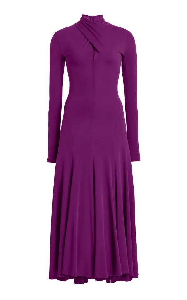 Françoise Felka Ruffled Midi Dress - Purple
