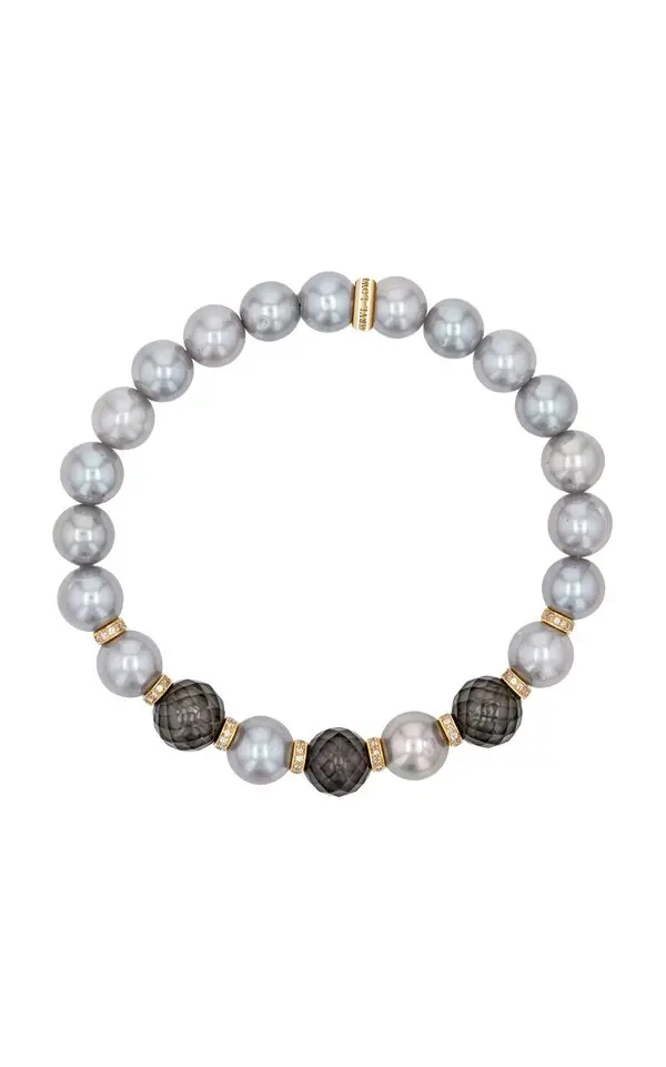 Sheryl Lowe 14k Yellow Gold Pearl Bracelet - Grey